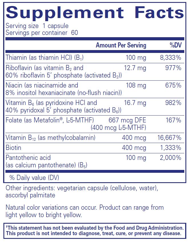 Pure Encapsulations B Complex 60 capsules – Unichem Greenhithe Pharmacy