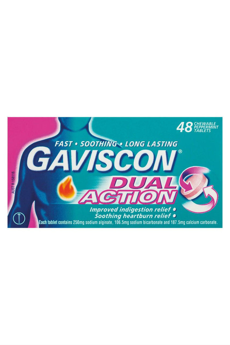 Gaviscon Dual Action 48 Tablets – Unichem Greenhithe Pharmacy