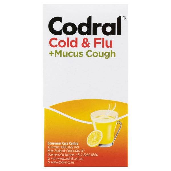 Codral Cold/Flu and Mucus Cough Hot Drink 10 Sachets – Unichem ...