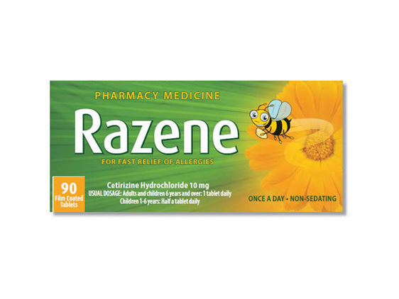 RAZENE 10mg OTC 90 tabs – Unichem Greenhithe Pharmacy